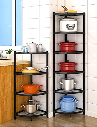 ZIGAMA 6-Tier Kitchen Pot Rack, Cookware Stand Storage Organizer ,Multi-Layer Corner Shelf Stand Stainless Steel Shelves for Kitchen