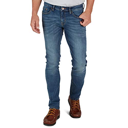 Weatherproof Vintage Men's Jeans | Super-Soft Denim Jeans | Stretch Jeans for Men | Blue & Black Jeans for Men | Slim Fit Jeans | Dark Blue Jeans for Men | Size 32W x 32L