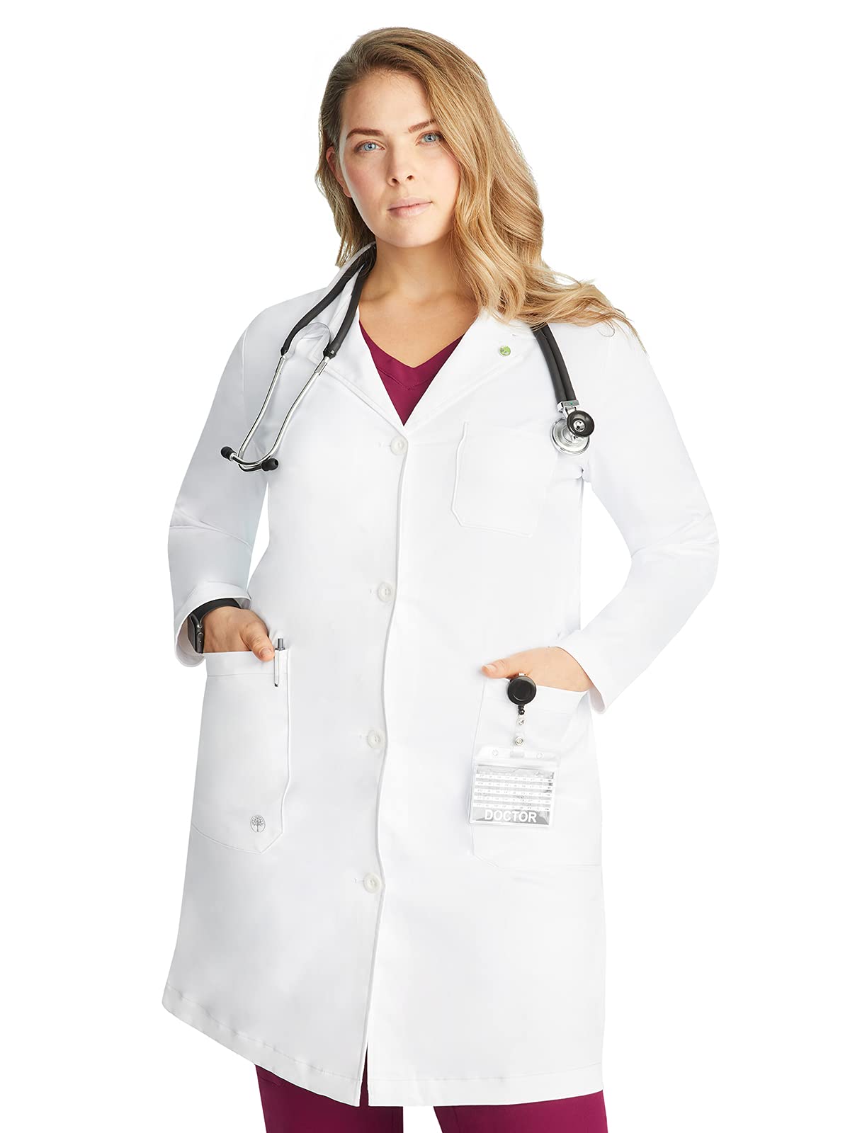 Healing Hands White Lab Coat 6 Pocket Full Length Womens 5161 Faye Lab Coat The White Coat Minimalist Collection White LT
