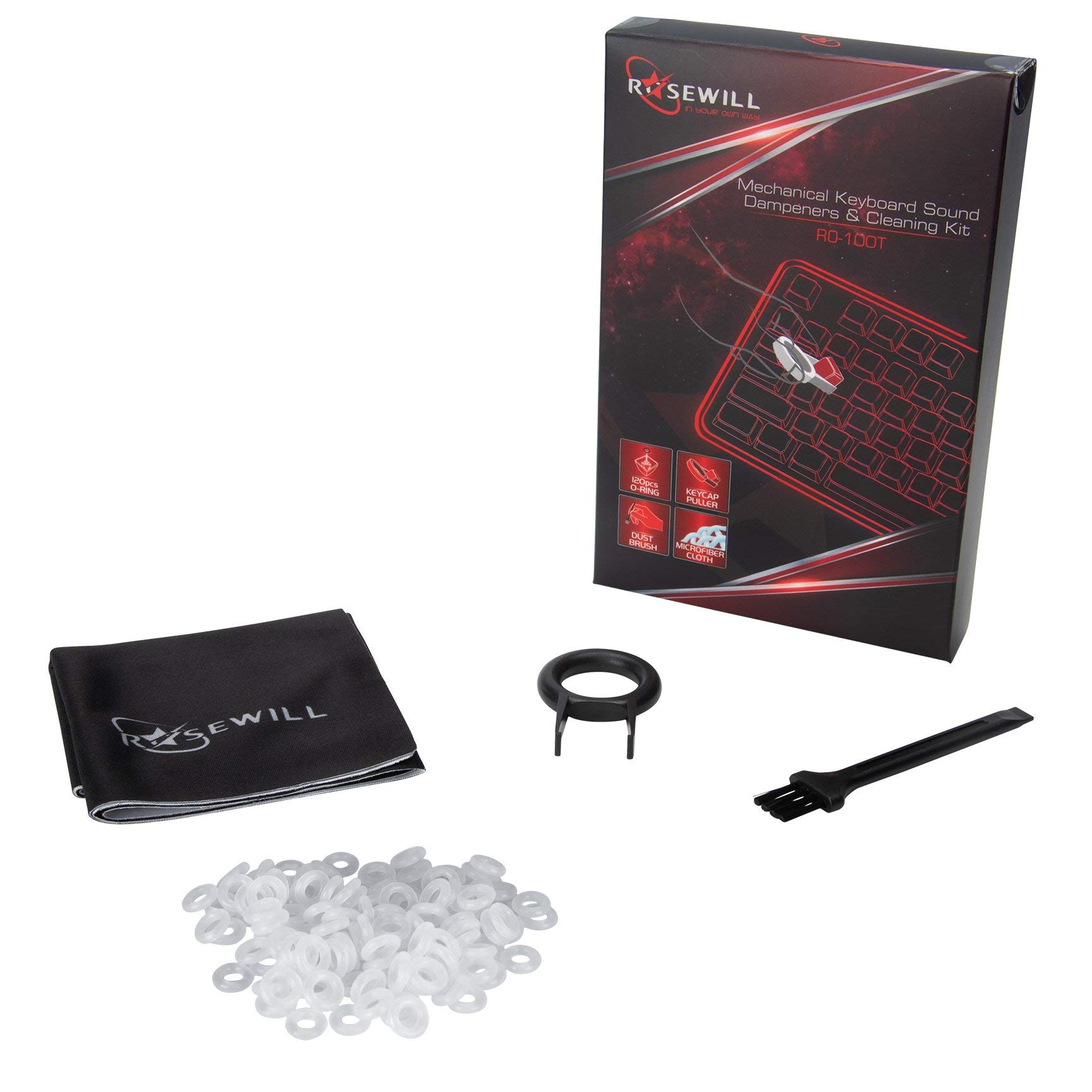 Rosewill Mechanical Keyboard Rubber O-Rings, Switch Sound Dampener Compatible w/Cherry MX and Kailh Switches, 120 pcs - RO-100T (Renewed)