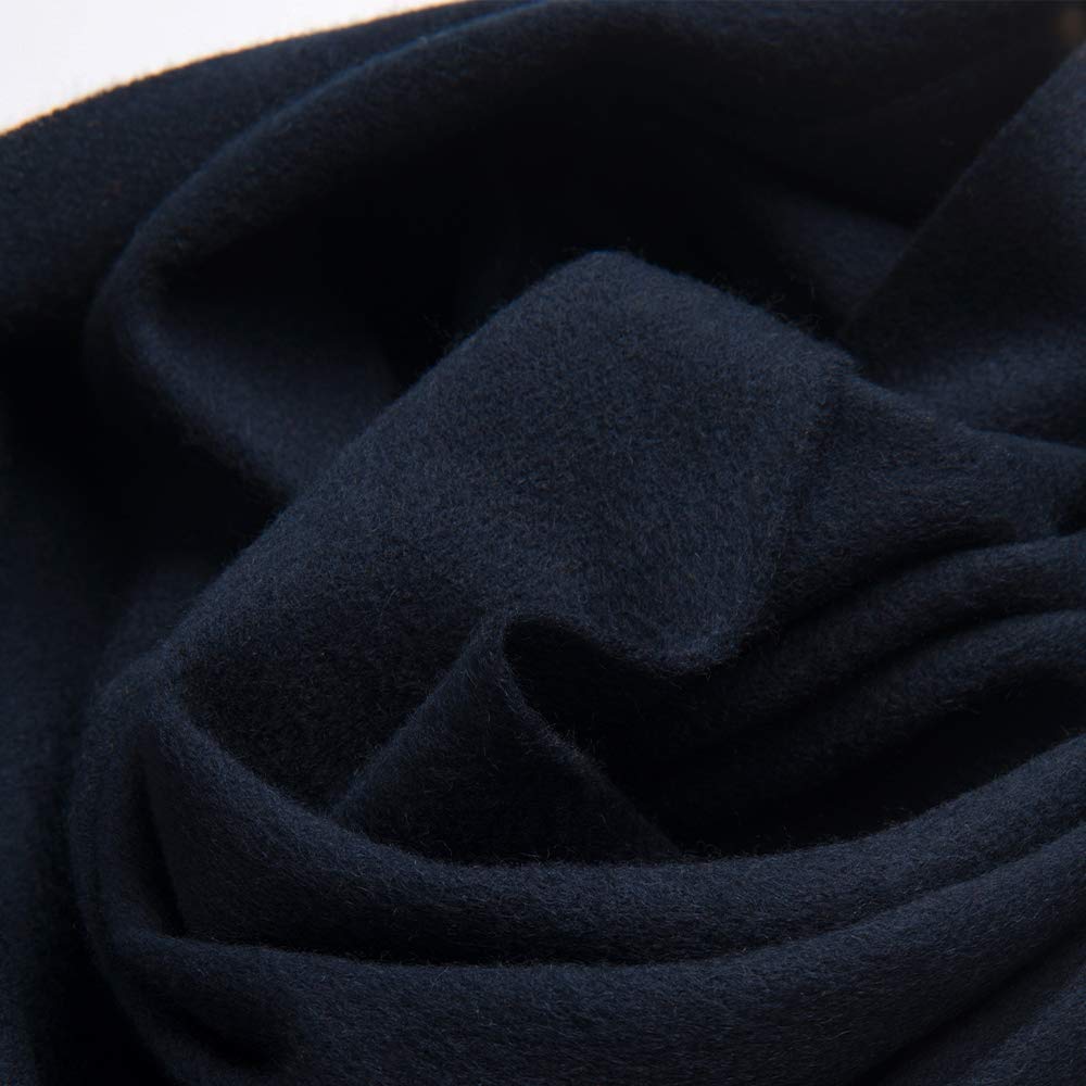 LaniLani 100% Merino Wool Scarf for Women and Men, 78” x 16”, the Perfect Warm and Soft Accessory for Winter (Navy Blue, 1)