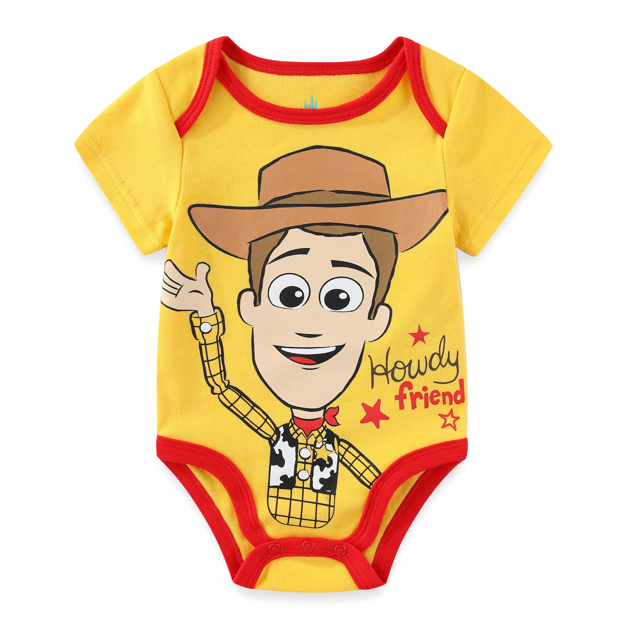 Disney Baby Toy Story Mickey Mouse Cars Winnie the Pooh Boys 3 Pack Bodysuit Creeper for Newborn and Infant