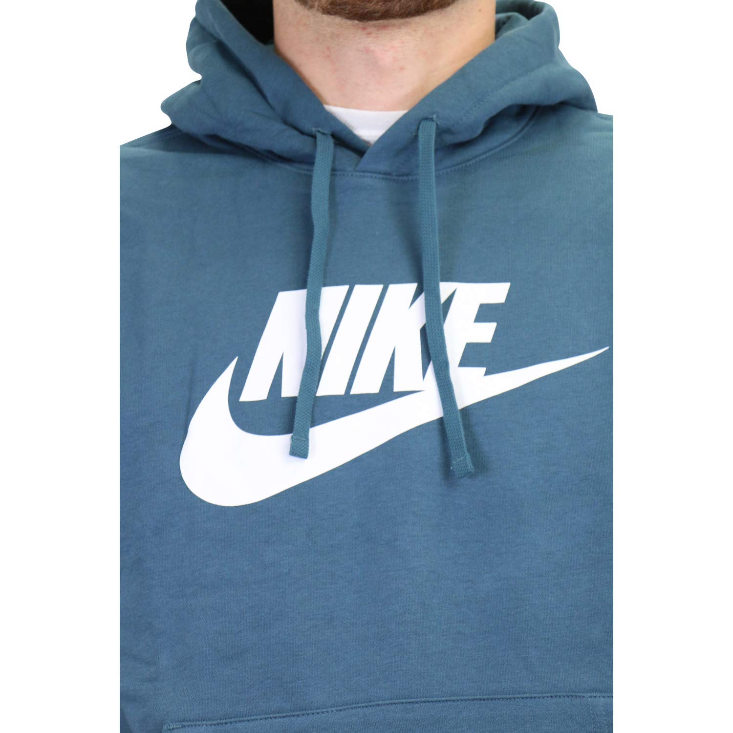 Nike Sportswear Club Fleece, Men's Graphic Pullover Hoodie (Ash Green/White, X-Large)