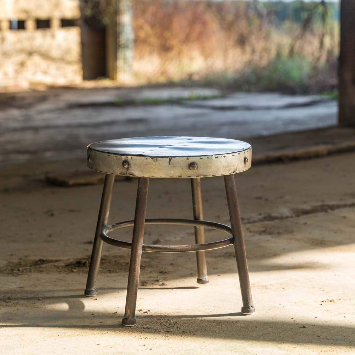 Park Hill Collection EFS80573 Metal Milking Stool, 12-inch Diameter