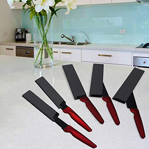 5-Piece Universal Knife Edge Guards (2x6.5” and 3x8.5") with Plush are More Durable, BPA-Free, Gentle on Your Blades, and Long-Lasting. Chef Knife Covers Are Abrasion Resistant! 1