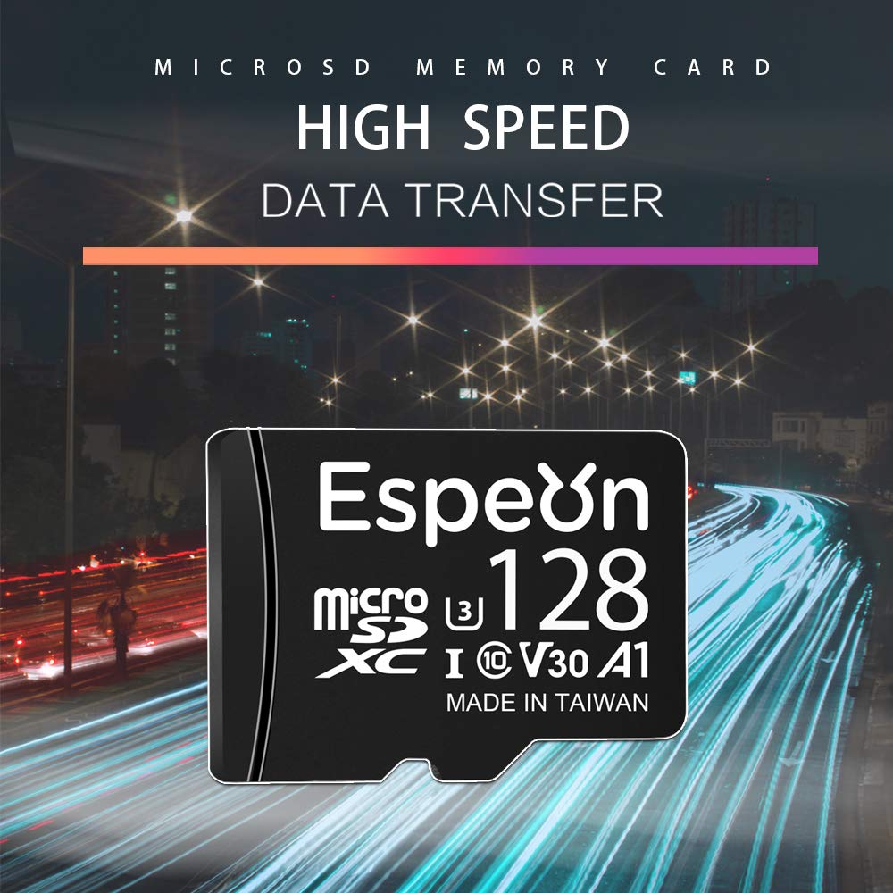 Espeon Micro SD Card 128GB with SD Adapter for Smartphone and Tablet MicroSDXC Memory Expansion, Nintendo-Switch, Portable Game Consoles. 4K Video Playback, A1 UHS-I U3 V30 C10, Up to 95MB/s Read
