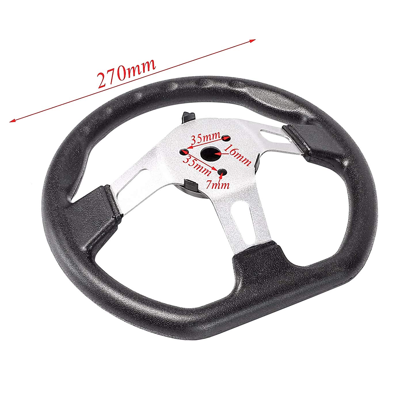 Fuerduo Steering Wheel Assembly and Tie Rod Rack Adjustable Shaft & Front Wheel Hubs with Steering Knuckle Kit fit for 110cc 125cc Go Kart Bike
