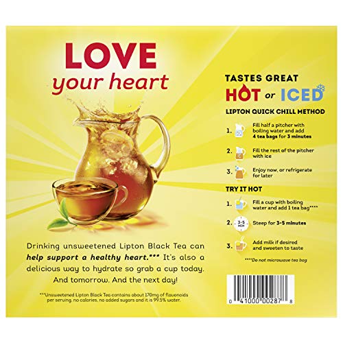 Lipton Black Tea Bag, 100 Count (Pack of 6)