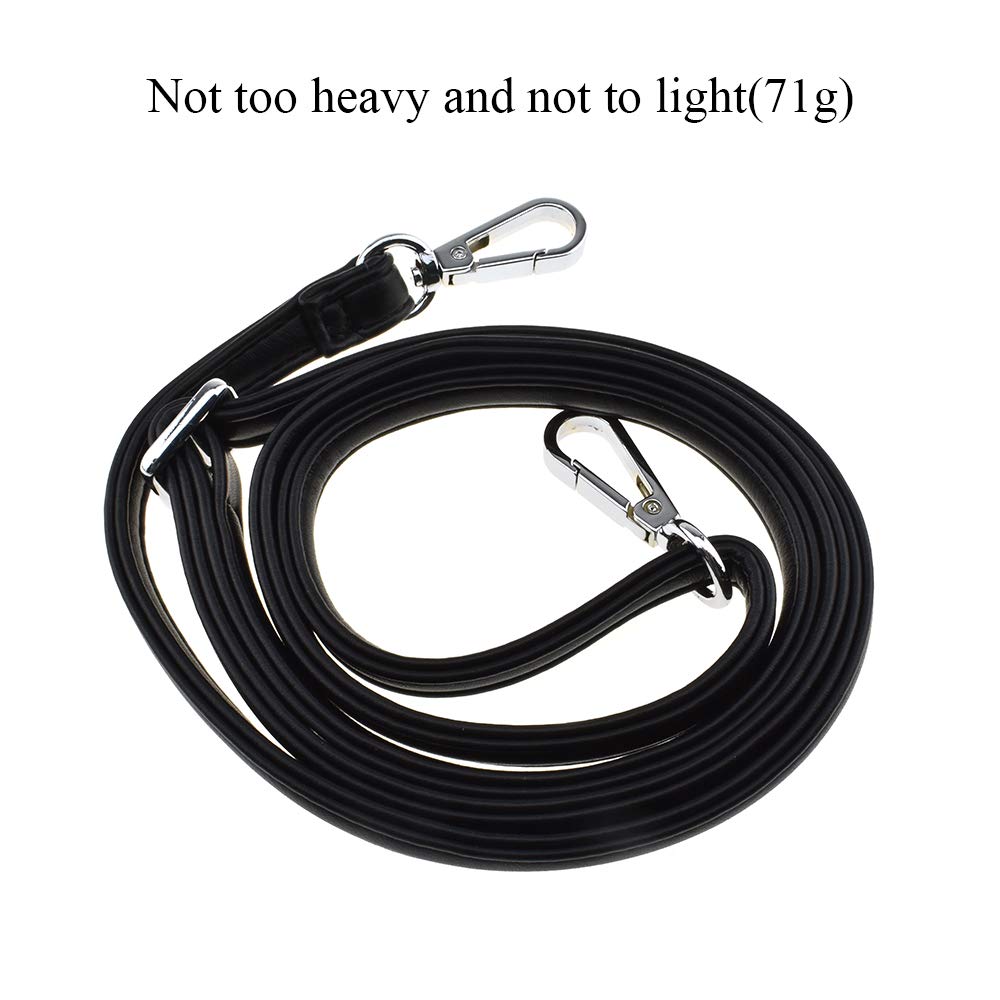 HAHIYO Adjustable Smooth Black Leather Purse Chain Strap Length 31.5-55.1 Inch Silver Hardware for Shoulder Cross Body Sling Purse Replacement Comfortable 0.47 Inch Wide 4.7mm Extra Thick 1 Pack