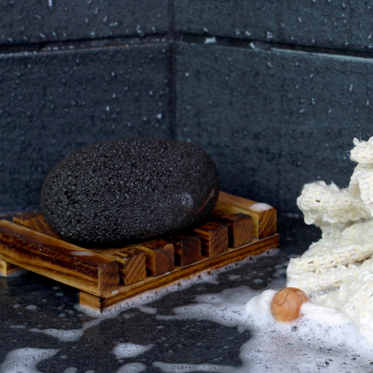 Evolatree Pumice Stone for Feet - Lava Foot Scrub, Cleaning & Exfoliating Hard Dead Skin, Corn & Callus Remover for Hands, Heels - Shower & Bath Wet Foot Scrubber, Scraper Pedicure Supplies Care Tool