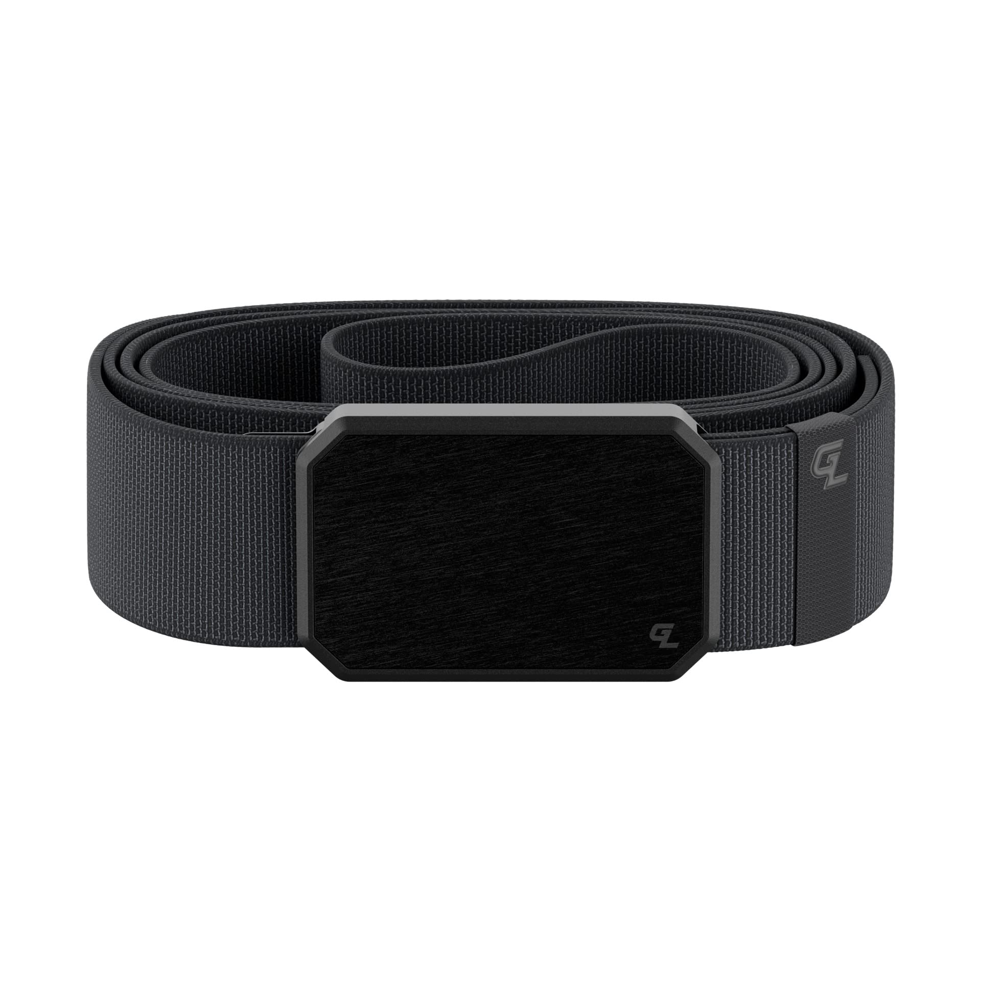 Groove Life Groove Belt Black/Stone - Men's Stretch Nylon Belt with Magnetic Aluminum Buckle, Lifetime Coverage - Large (37-40")