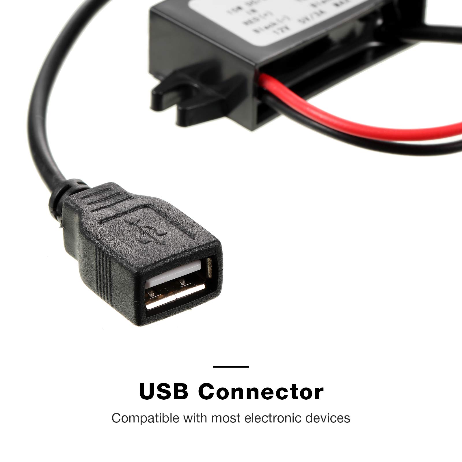 Weewooday 12v to 5v Dc Converter Buck Module USB Output Power Adapter Dc Car Power Converter Regulator(2 Pieces)