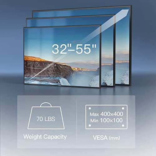 PERLESMITH TV Wall Mount Swivel Tilt for 32-55 inch LED LCD OLED Flat Curved TV Screen, Full Motion TV Mount Bracket with Articulating Arm Perfect Center Single Stud up to 70lbs VESA 400x400mm, PSMFK7