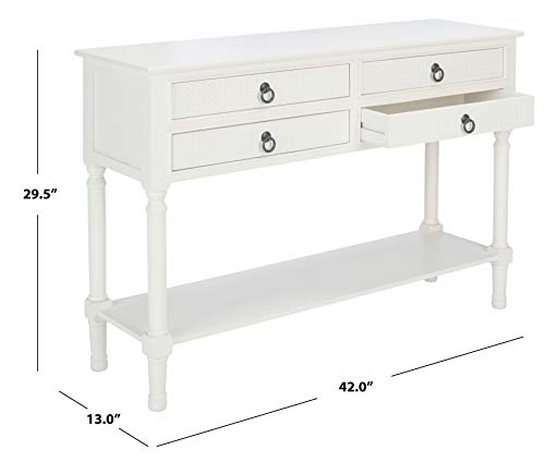 Safavieh Home Collection Haines White 4-Drawer Bottom Shelf Console Table