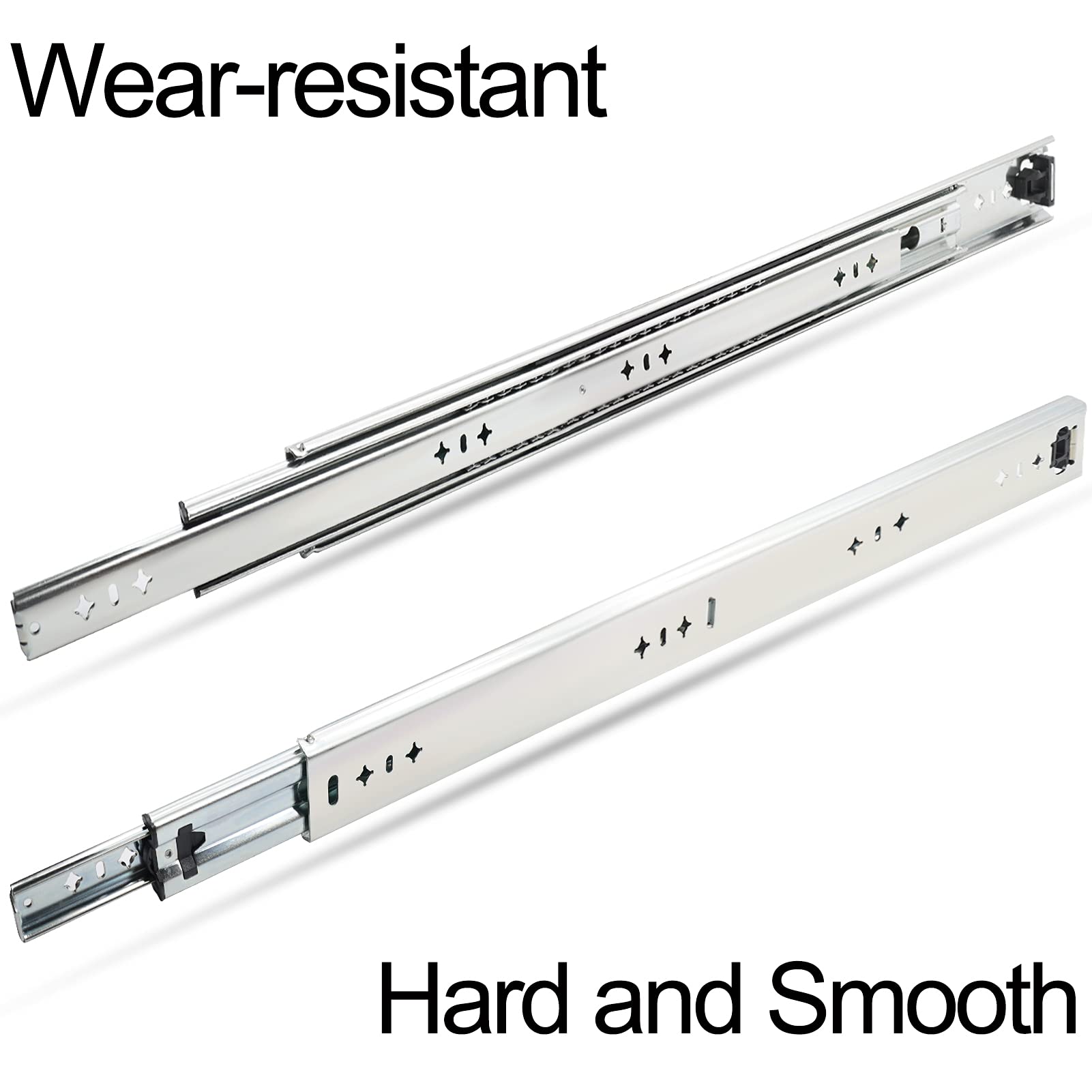 KCOLVSION 1 Pair 30 Inch 260 Lb Capacity Heavy Duty Drawer Slides(with Stainless Screws),Side Mount Undermount Full Extension 3 Fold Ball Bearing Stainless Steel Hardware Drawer Rails