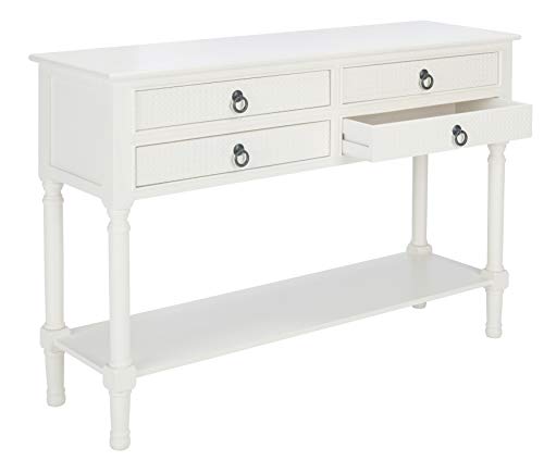 Safavieh Home Collection Haines White 4-Drawer Bottom Shelf Console Table