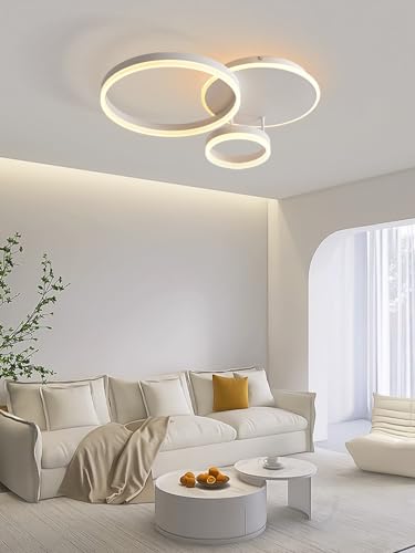 KAUCQI Dimmable Lighting Fixtures Ceiling, Modern Ceiling Light of 3000K-6000K with Remote Control, Led Lights 54W 5400lm for Living Room, Kitchen, Hallway Lamparas de Techo Modernas