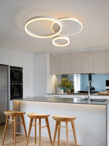 KAUCQI Dimmable Lighting Fixtures Ceiling, Modern Ceiling Light of 3000K-6000K with Remote Control, Led Lights 54W 5400lm for Living Room, Kitchen, Hallway Lamparas de Techo Modernas
