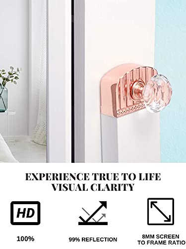 LUXFURNI Mirror Jewelry Cabinet Armoire with 3-Way Mount, Standing, Wall or Door Mounted, Jewelry Organizer with Full-Length Mirror, Lockable, Large Storage, White