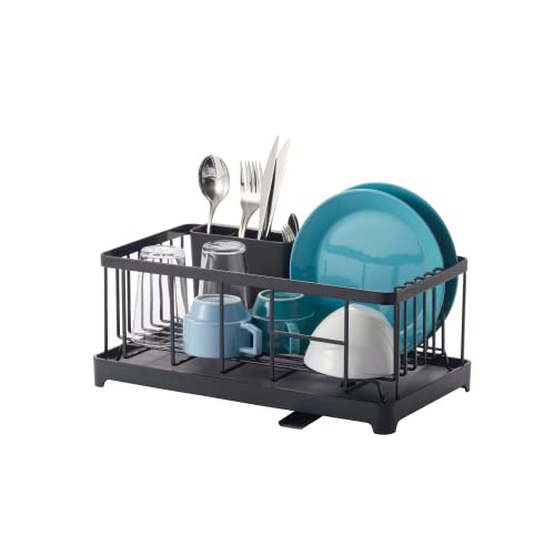 YAMAZAKI home 2876 Wire Dish Drainer Rack, One Size, Black
