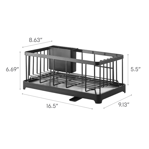 YAMAZAKI home 2876 Wire Dish Drainer Rack, One Size, Black