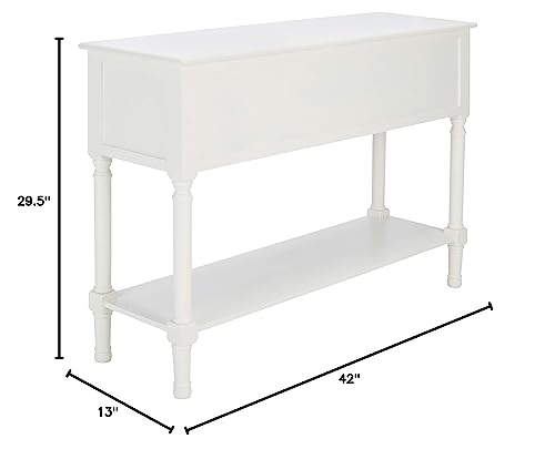Safavieh Home Collection Haines White 4-Drawer Bottom Shelf Console Table