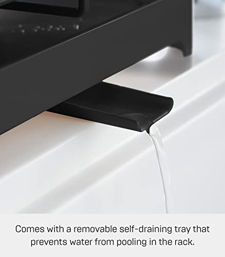 YAMAZAKI home 2876 Wire Dish Drainer Rack, One Size, Black