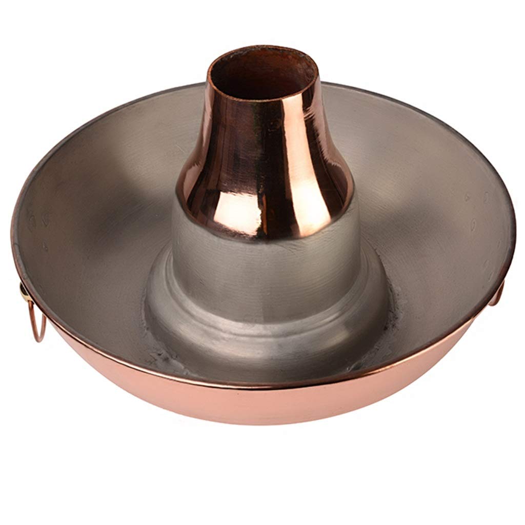Chafing Dishes Dutch Oven for Bread Making Thickened Gas Copper Hot Pot Liquefied Gas Cassette Tableware Metal Copper Fire Boiler Home Shabu-shabu Hot Pot (Color : Brass, Size : 34cm)