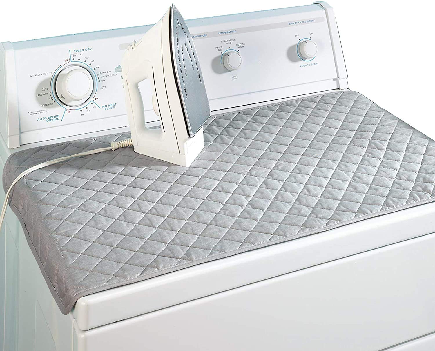Ironing PadMat Iron Anywhere Portable Travel Ironing Blanket100%Cotton Quilted Protect Surfaces Weighted Corners Cover for Washer Dryer Table Top Countertop Small Ironing Board 18" x 31