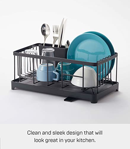 YAMAZAKI home 2876 Wire Dish Drainer Rack, One Size, Black