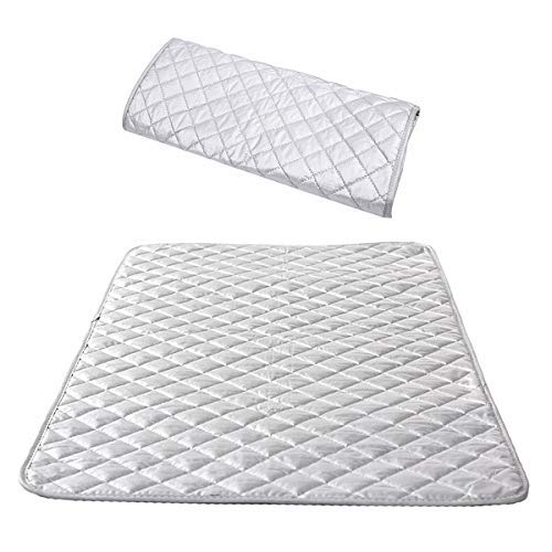 Ironing PadMat Iron Anywhere Portable Travel Ironing Blanket100%Cotton Quilted Protect Surfaces Weighted Corners Cover for Washer Dryer Table Top Countertop Small Ironing Board 18" x 31