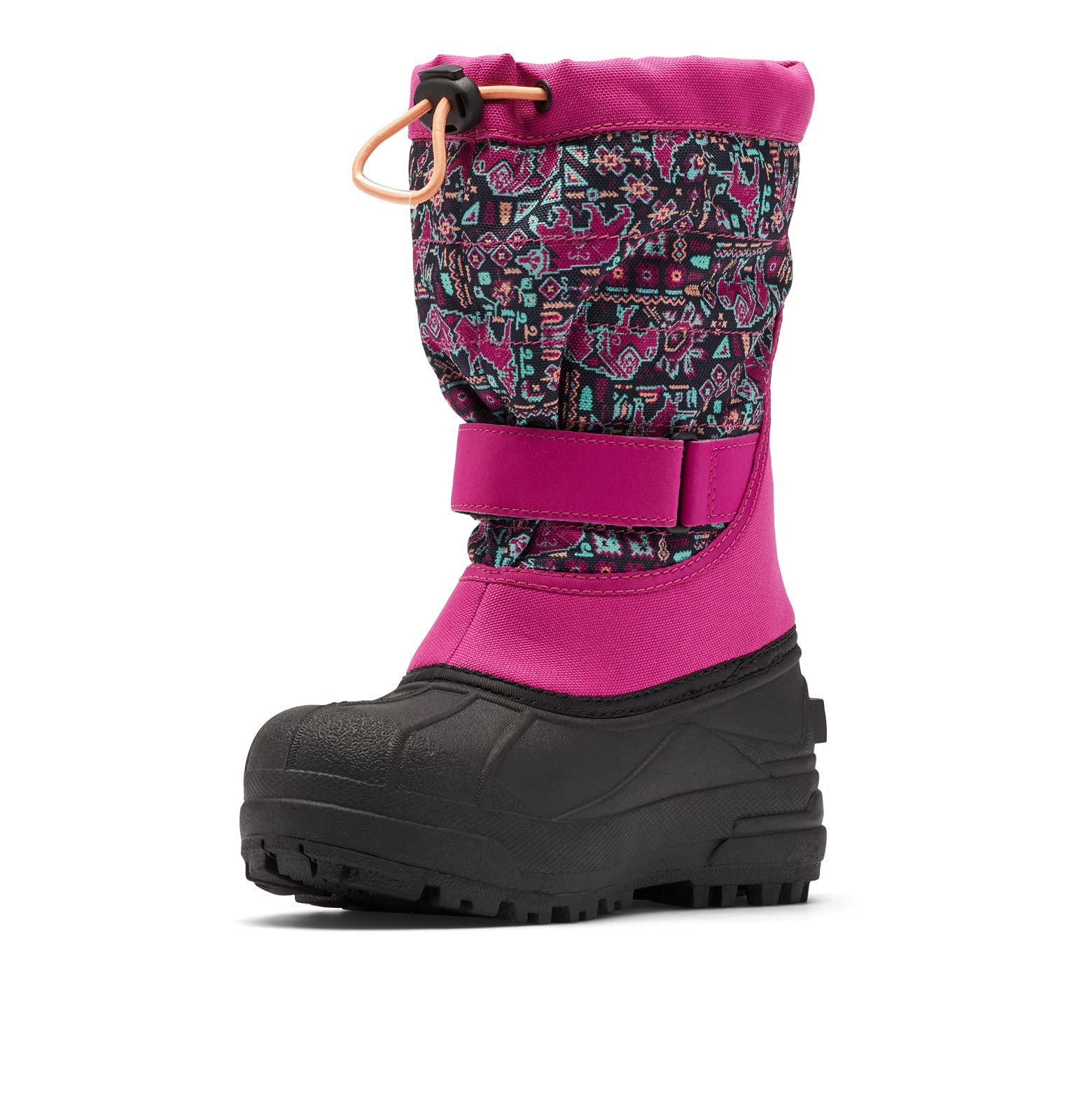 Columbia Toddler Unisex Powderbug Plus II Print, Wild Fuchsia/Bright Nectar, 4
