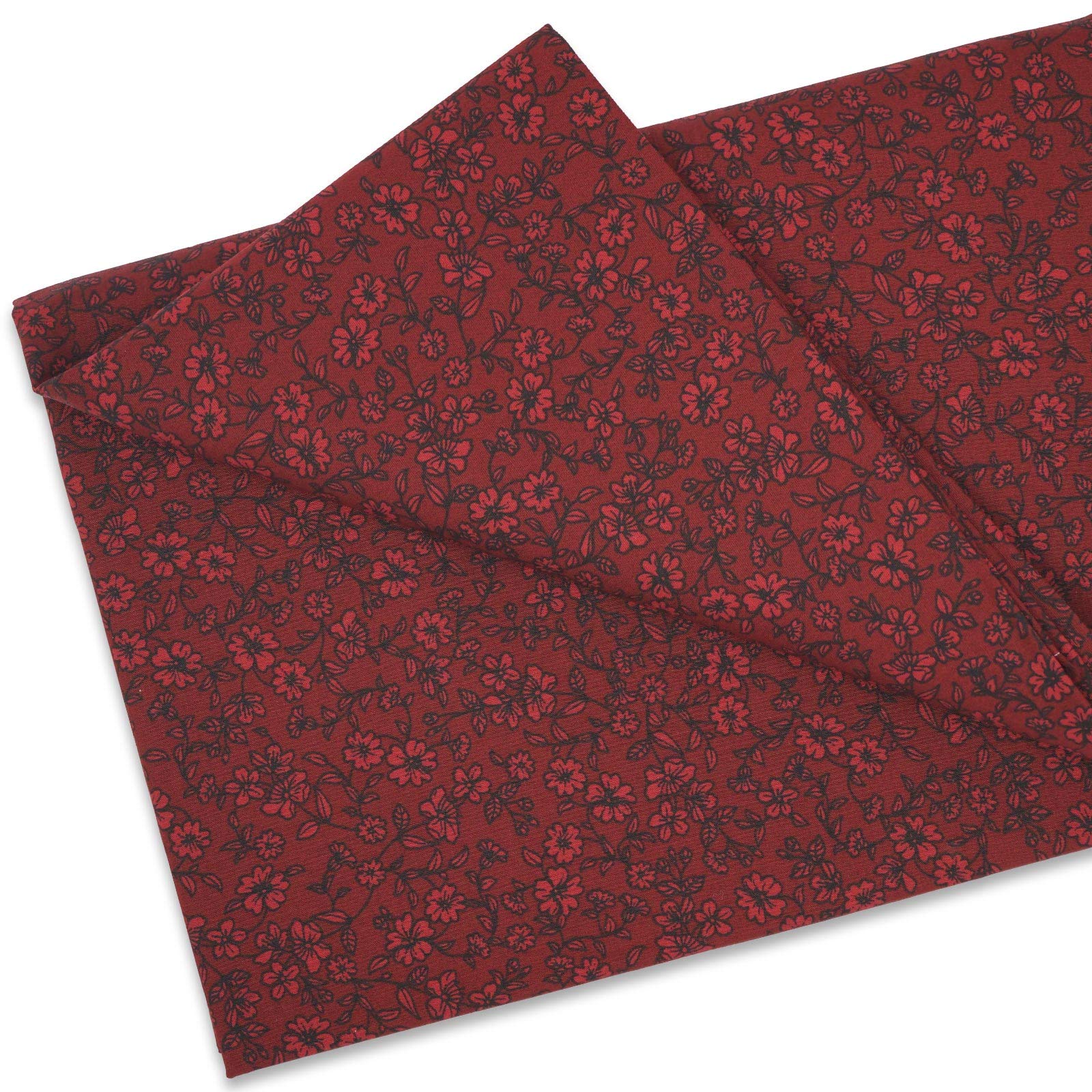 Master FAB -100% Cotton Fabric by The Yard for Sewing DIY Crafting Fashion Design Printed Floral(Spring Flowers Red)