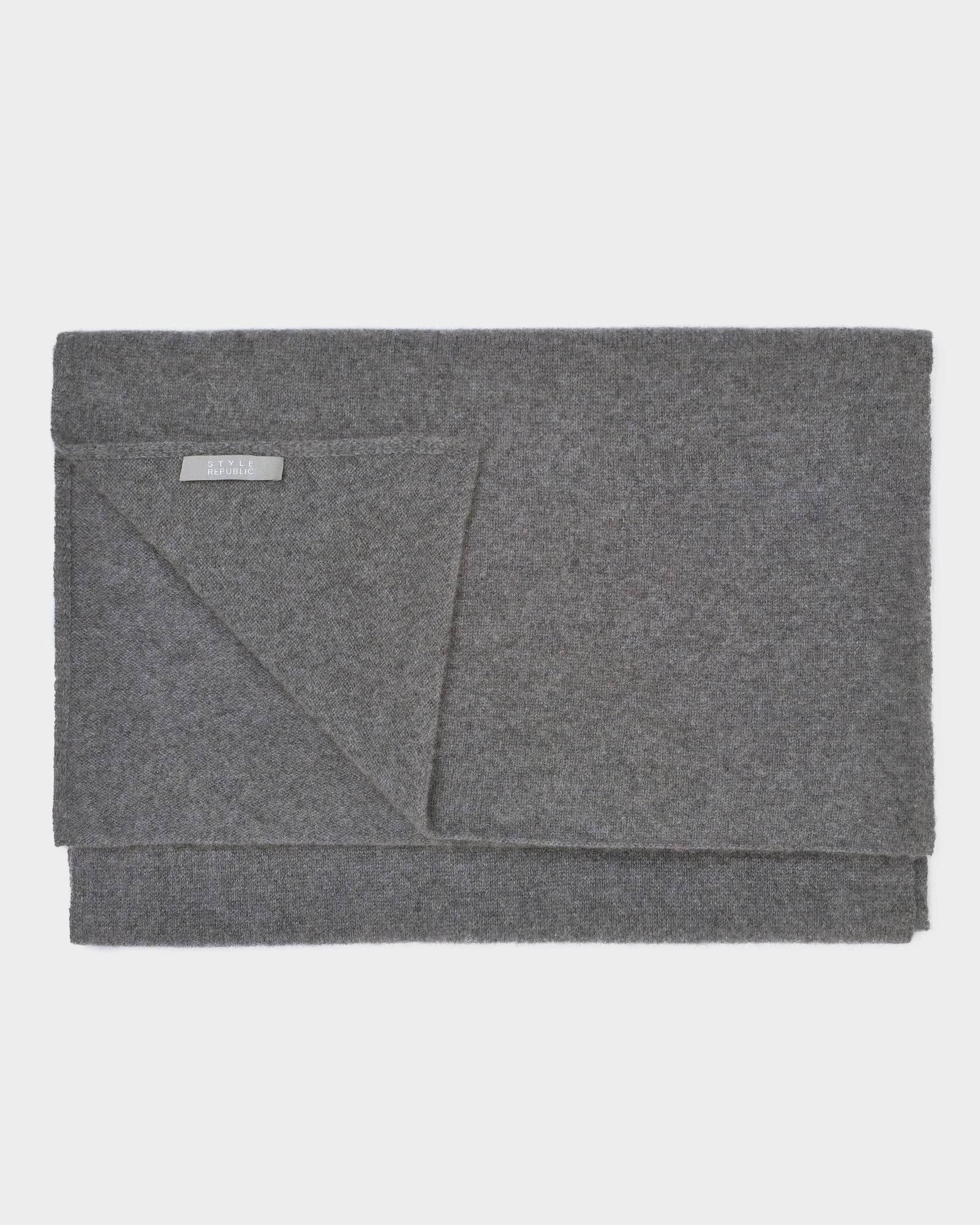 Style Republic Women’s Knitted Scarf, 100% Pure Cashmere, Beautiful European Design (Grey)