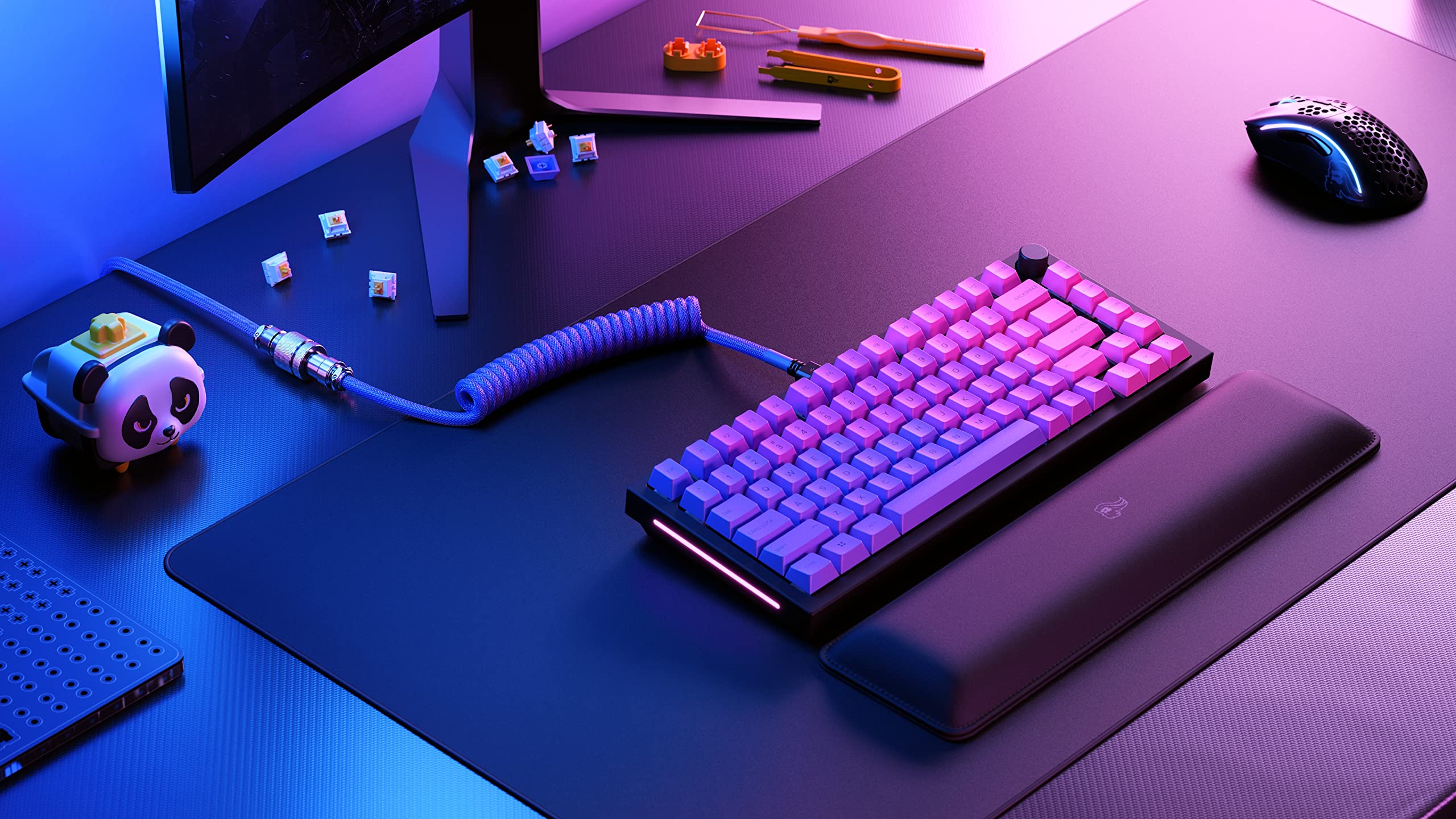 Glorious GPBT Dye Sublimated Keycaps (Rain Forest) -Thick PBT Plastic 114 Keycap Set for 100% Full Size, 85% 80% TKL, 60% Compact, 75% Mechanical Keyboards