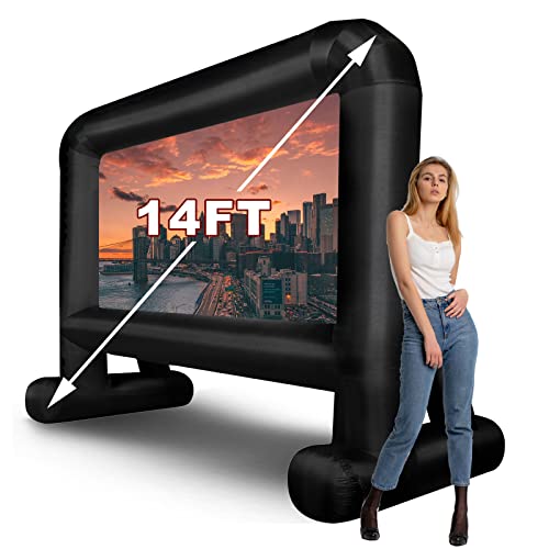 Inflatable Movie Screen (14 Feet) Blow up Mega Projector Screen with Carry Bag for Front Projection