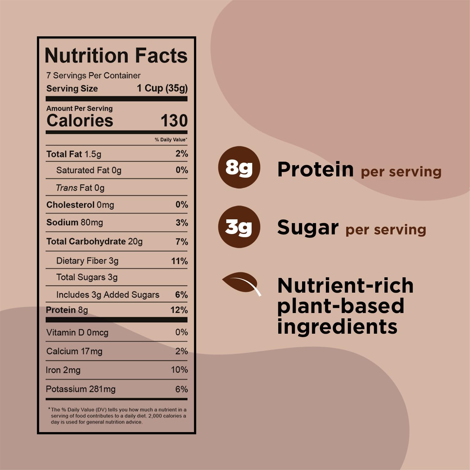 Plant-Based and Vegan Breakfast Cereal by Three Wishes - Cocoa, 1 Pack - More Protein and Less Sugar Snack - Gluten-Free, Grain-Free - Non-GMO