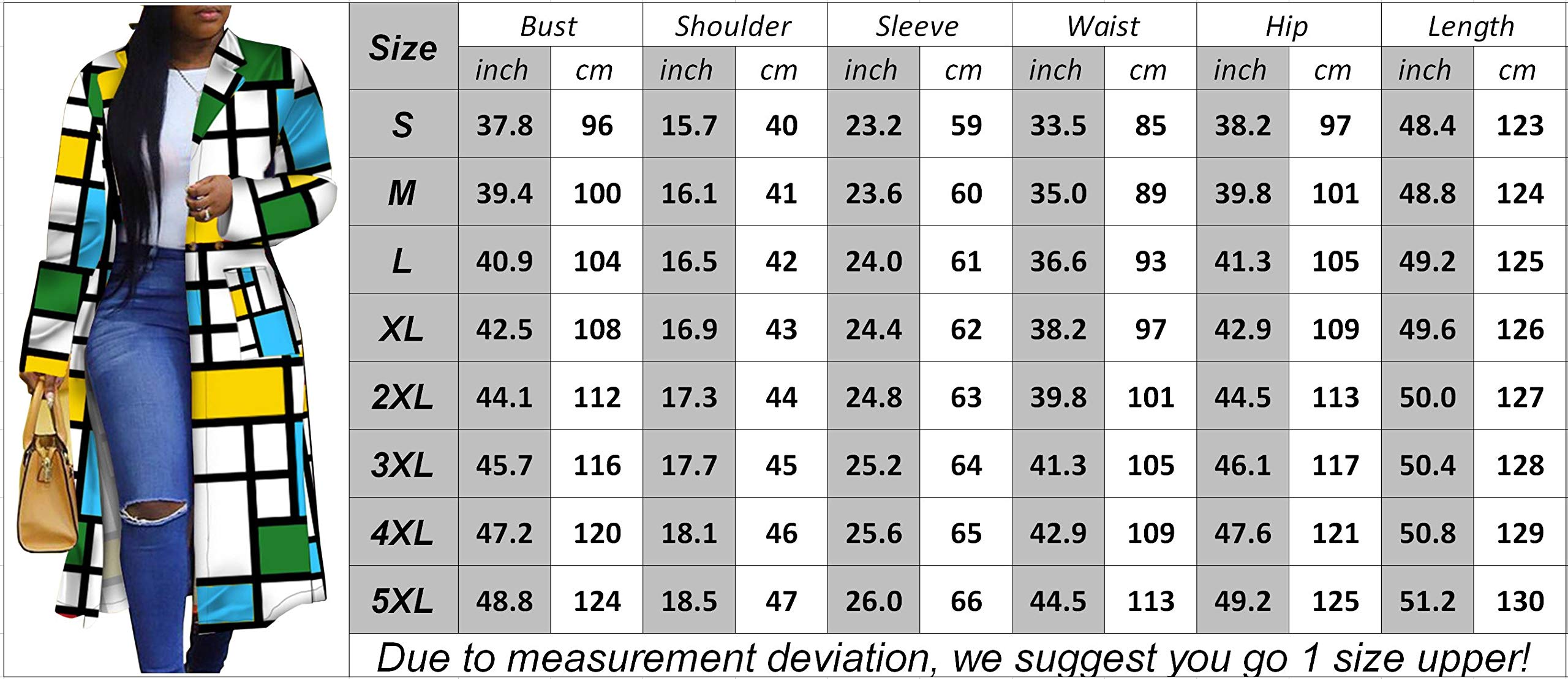 Women's Colored Geo Turn Down Collar Trench Coat Colorful Outerwear Cardigan Long Blazer Jacket(YE-5XL) Yellow