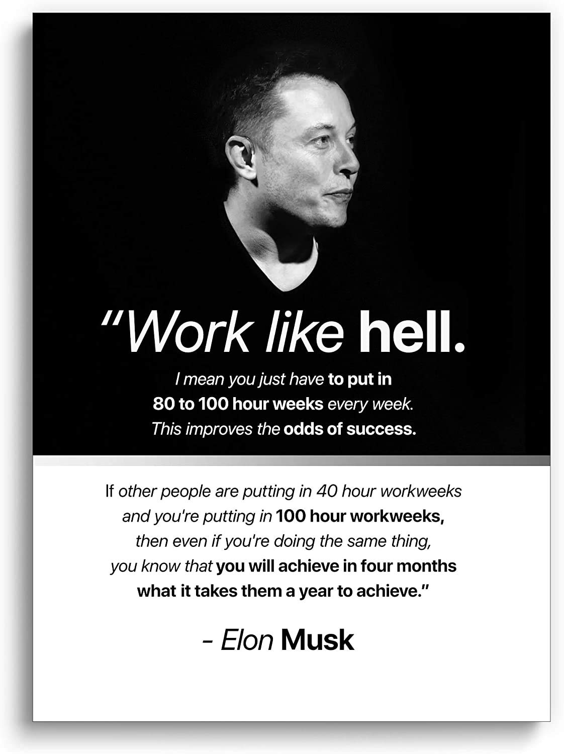 Gorgeous Collection Elon Musk Wall Art for Office, Motivational Posters For Office, Inspirational Posters Unframed, 12” x 16” Inches Artwork Home Decorations Gifts