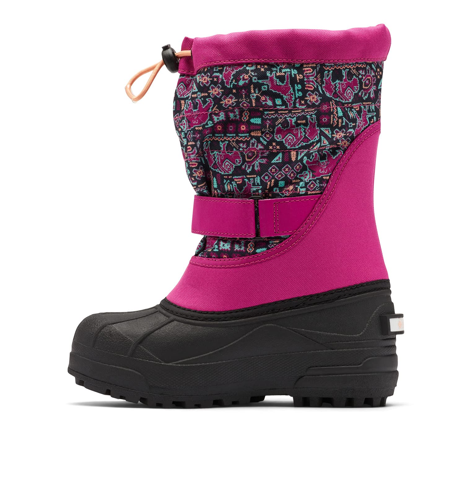 Columbia Toddler Unisex Powderbug Plus II Print, Wild Fuchsia/Bright Nectar, 4