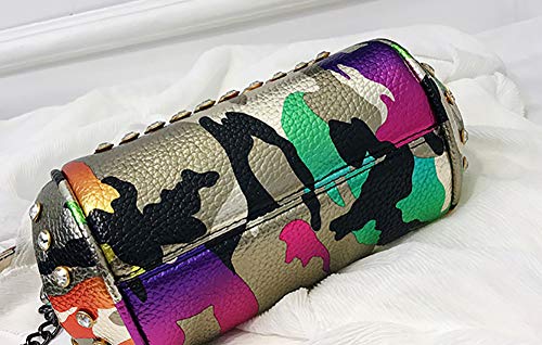 QZUnique Women Glitter Sequin Lock Top Handle Handbag Evening Purse Crossbody Shoulder Bag with Chain Strap