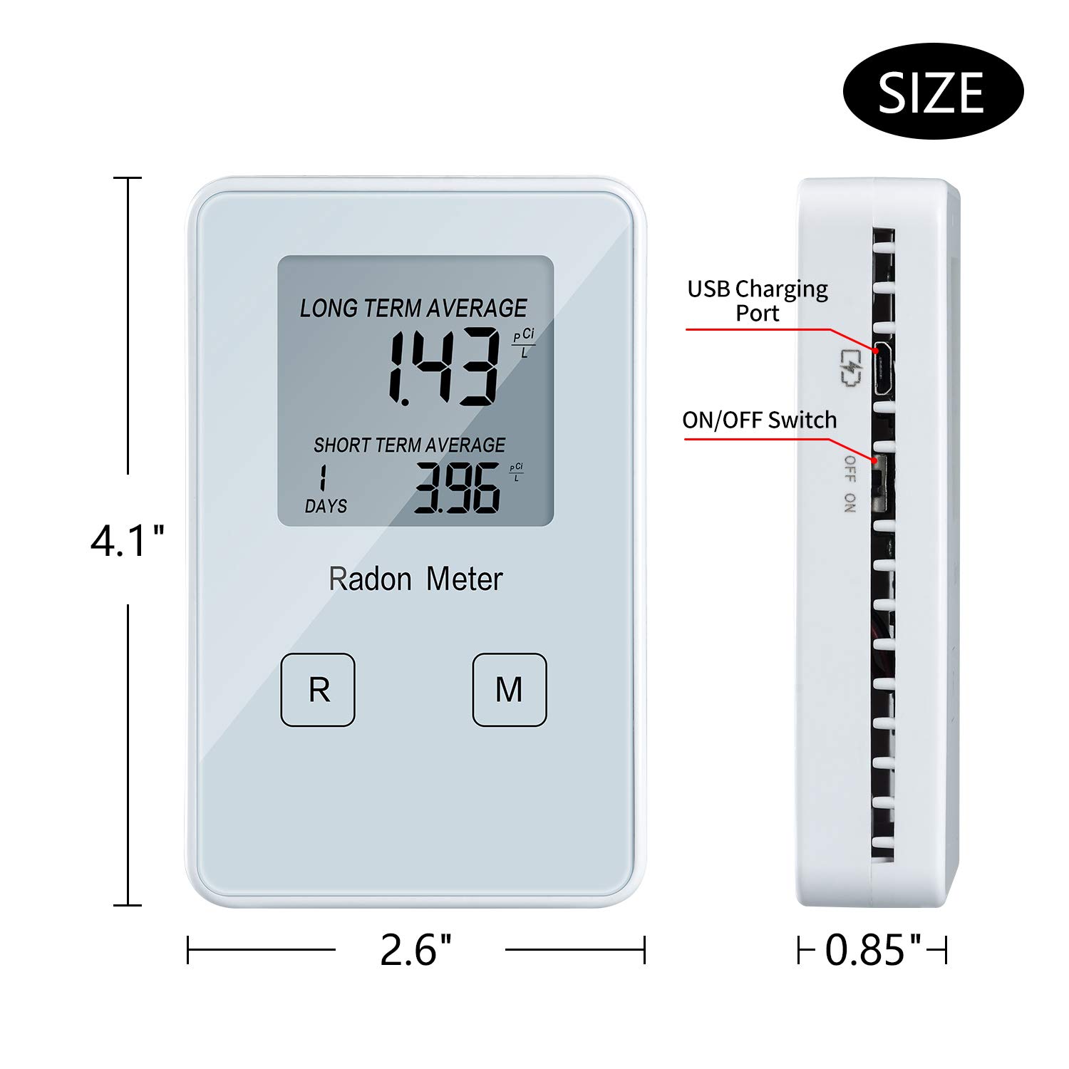Funny Kitchen Home Radon Detector,Portable Radon Meter,Long and Short Term Monitor,Rechargeable Battery-Powered,Radon Test Kit
