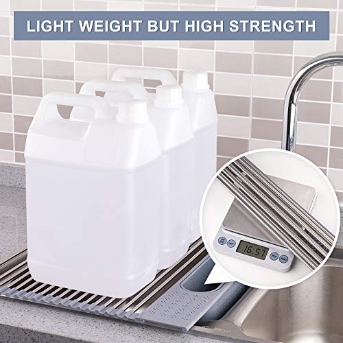 NiHome Roll Up Dish Drying Rack with Utensil Holder Over The Sink Dish Drying Rack Detachable Stainless Steel Dish Drainer,17.7" x14.7" Wide