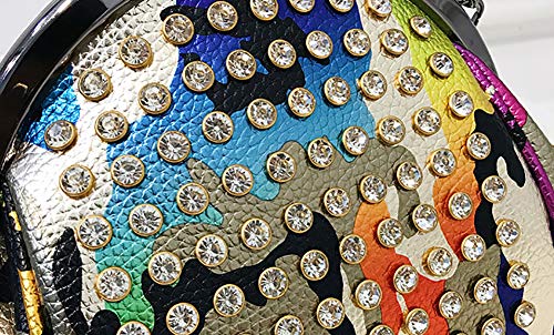 QZUnique Women Glitter Sequin Lock Top Handle Handbag Evening Purse Crossbody Shoulder Bag with Chain Strap