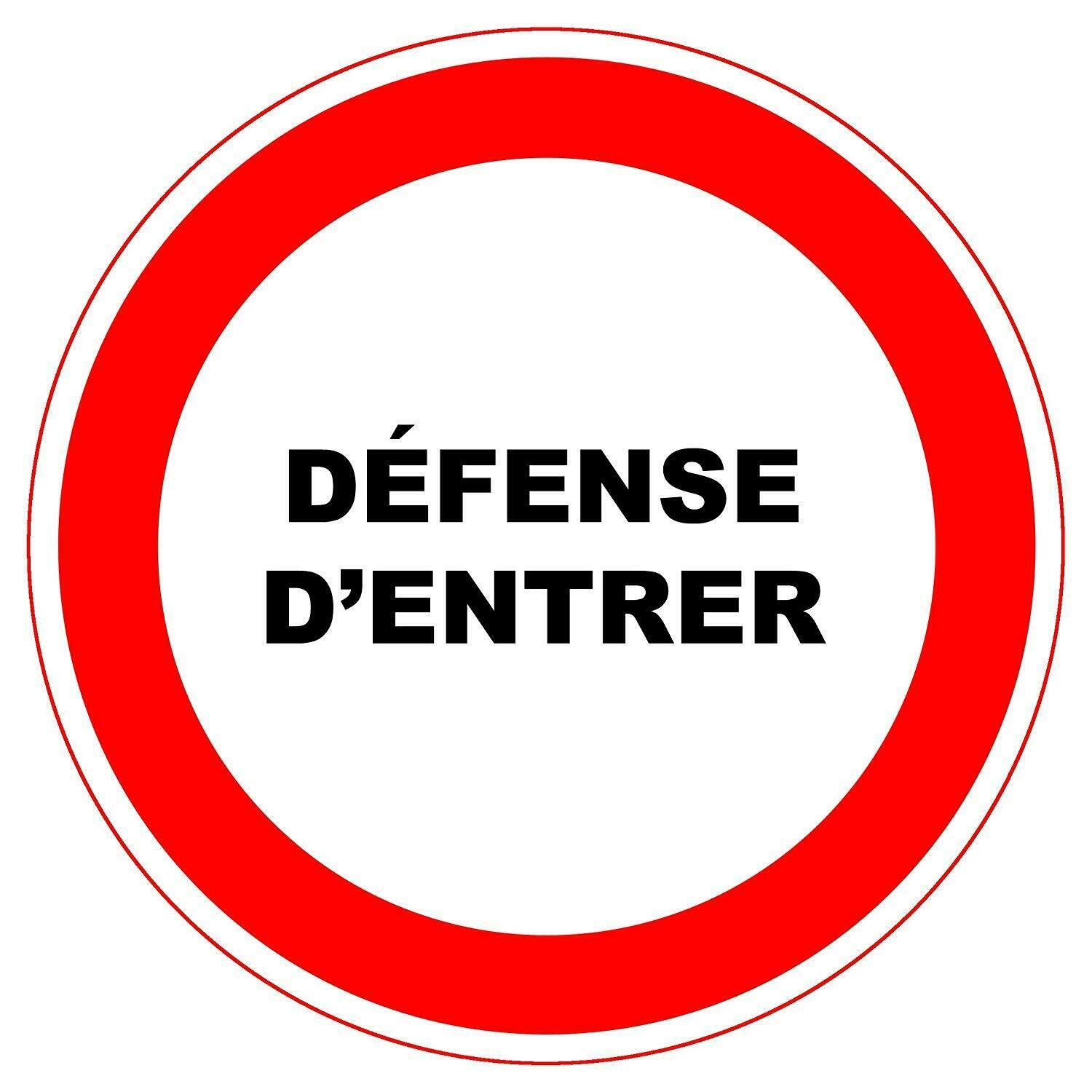 SIGNCHAT Panneau D¨¦fense D'Entrer Funny Metal Sign Crossing Traffic Novelty Sign 12X12 Inch