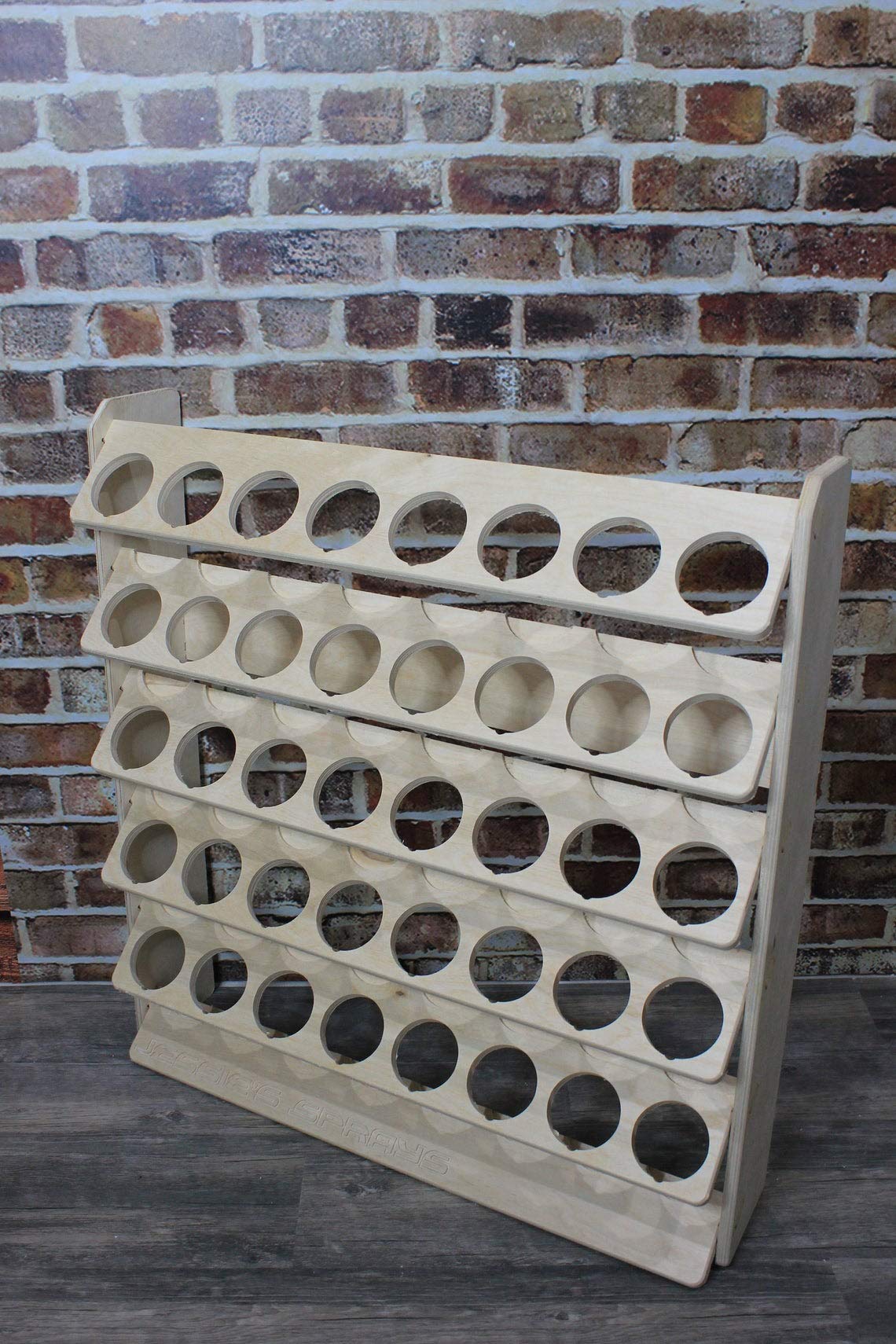Factory Crafts Spray Can Lube Holder Organization Storage Rack Wood Shelf Case Organizer 40-Slot Plywood