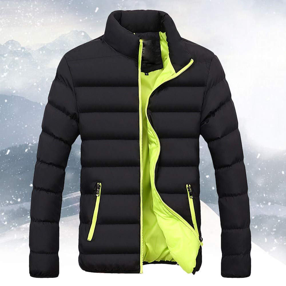 GDJGTA Softshell Jacket for Mens Thick Bubble Coat Winter Warm Parka Hardshell Slim Fit Outwear Leisure Hip Hop Urban Coats
