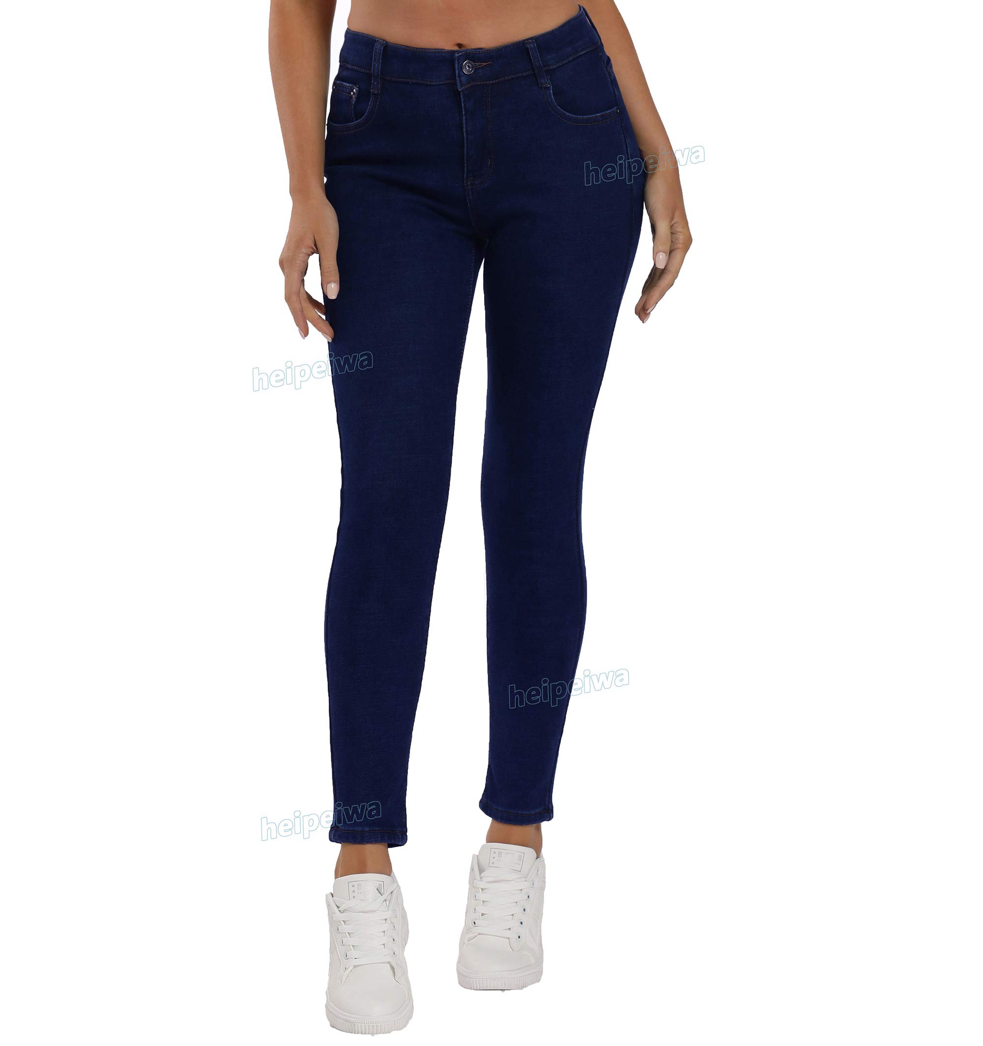 heipeiwa Womens Winter Jeans Fleece Lined High Waist Skinny Jeans Warm Denim Jeggings