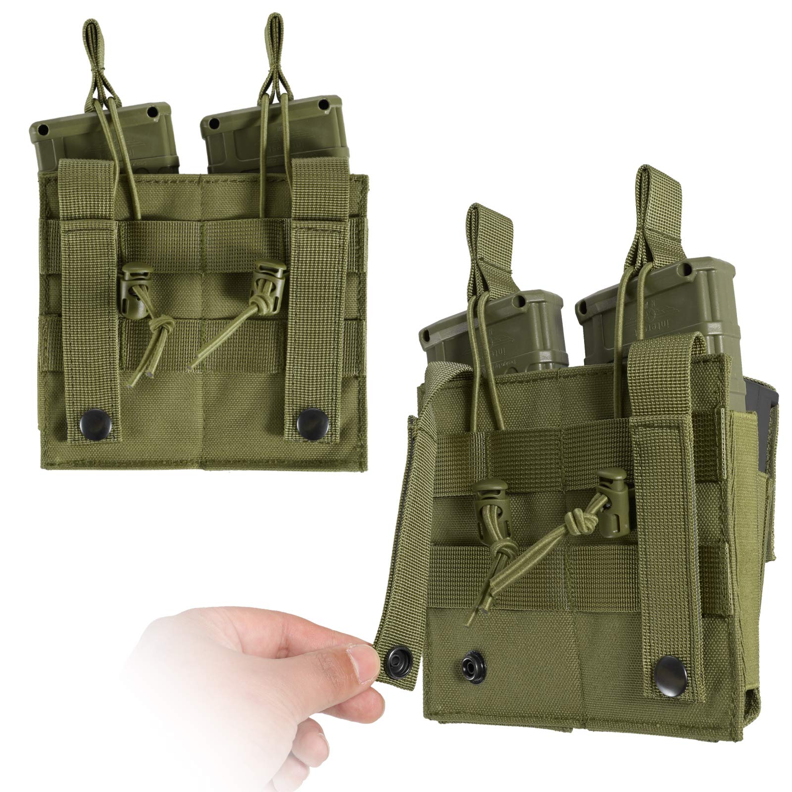 FRTKK Molle Mag Pouch, Open Top Single/Double/Triple Magazine Pouch Holder Carrier for M4 M16 AK AR Glock M1911 92F 9mm