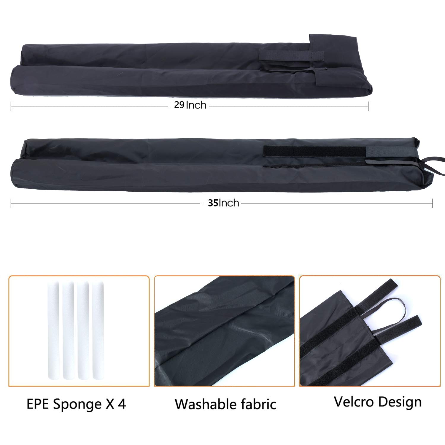 Under Door Draft Stopper Black 29"-35" Noise Window Breeze Dust Air Blocker Adjustable Door Sweeps